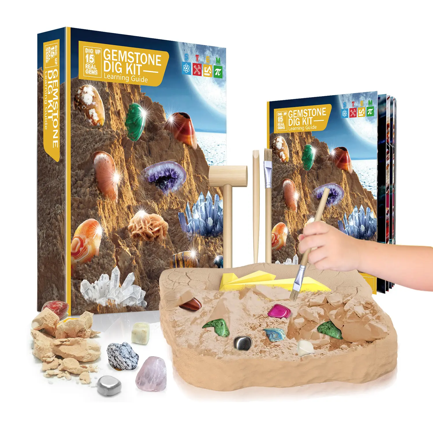 Little Geologist's Gem Dig Kit with 15 Gemstones