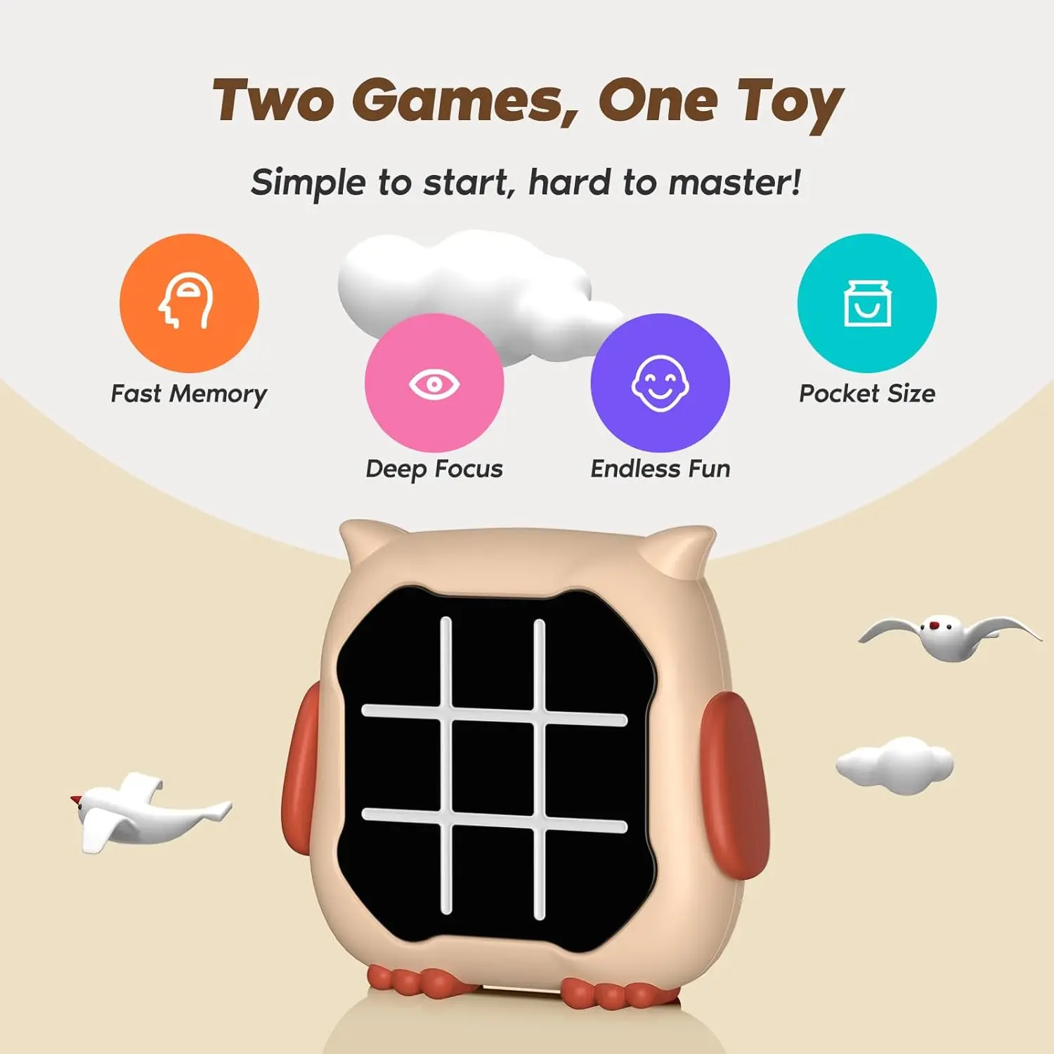 Wise Owl Tic Tac Toe Bolt | Memory & Strategy Game